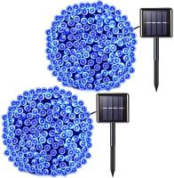 China Fairy Blue Solar Christmas Lights Outdoor 80Ft 300MA With 1200mAh Battery for sale