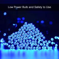 China Fairy Blue Solar Christmas Lights Outdoor 80Ft 300MA With 1200mAh Battery for sale