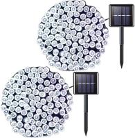 China 110V Cool White LED Outdoor Solar Christmas Tree Lights Green Wire 17ft 300MA for sale