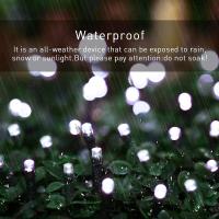 China 110V Cool White LED Outdoor Solar Christmas Tree Lights Green Wire 17ft 300MA for sale