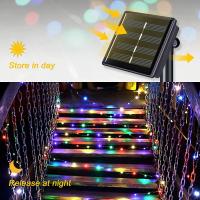 China ROHS Solar Christmas String Lights 800 LED Transparent Remote Control Multi Colors for sale