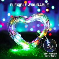 China ROHS Solar Christmas String Lights 800 LED Transparent Remote Control Multi Colors for sale