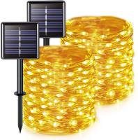 China 10cm 300MA Solar Christmas String Lights Patio Yard Warm White for sale