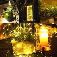 China 10cm 300MA Solar Christmas String Lights Patio Yard Warm White for sale