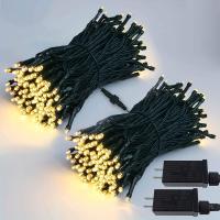 China Outdoor Garland 300 Warm White LED Christmas Lights Extendable Cluster Lights for sale