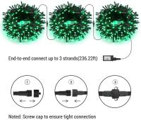 China Extendable Green LED Christmas Lights Night Plug In 300 LED 240V for sale