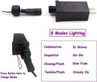 China 100 LED Purple 120V  Christmas Tree Bulbs Extendable 32ft Waterproof Outdoor for sale