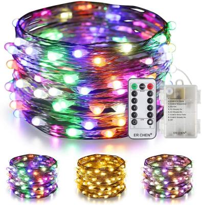 China 30M Battery Copper Wire Lights Steady On IP65 Color Changing LED Christmas Lights for sale