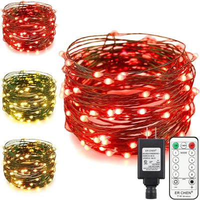 China Wedding Copper Wire Lights Outdoor AC 240V 100 LED 10M With Remote Timer for sale