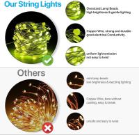 China DC 3V Copper Wire Twinkle Lights IP65 Color Changing String Lights For Bedroom for sale