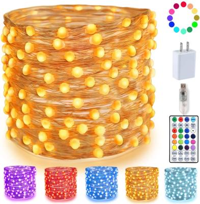 China DC 3V Copper Wire Twinkle Lights IP65 Color Changing String Lights For Bedroom for sale