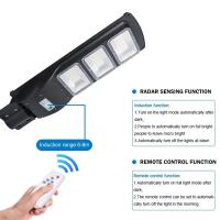 China 300W 60pcs Solar Flood Lights Remote Control LED Street Lights Security for sale