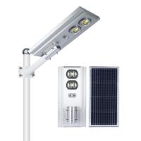China 130LM/W Outdoor Integrated Solar LED Street Lights 3.2V 30AH Battery for sale