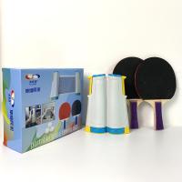 China Retractable Table Tennis Rackets Set Net Ping Pong Paddle Net Balls Set for sale