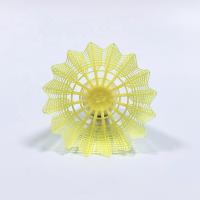 China PEA Nylon Badminton Shuttlecock White Yellow Nylon Skirt Shuttles for sale