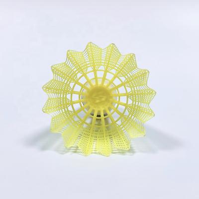 China PEA Nylon Badminton Shuttlecock White Yellow Nylon Skirt Shuttles for sale