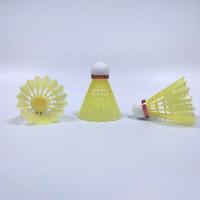 China PEA Nylon Badminton Shuttlecock White Yellow Nylon Skirt Shuttles for sale