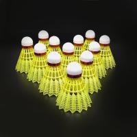 China 12 PACK Yellow White PU Cork Olympic Badminton Shuttlecock For Training for sale
