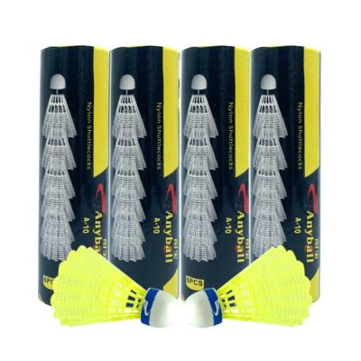 China 100% 6pcs Nylon Badminton Shuttlecock Birdies A10 Anyball Shuttlecock for sale