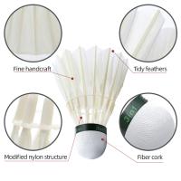 China Hybrid Goose Feather Badminton 3 In 1 Shuttlecock Fiber Cork For Sports Training for sale