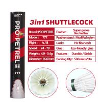 China PU Cork PRO PETRLE 777  3 In 1 Hybrid Feather Ball With Great Durability Stability for sale