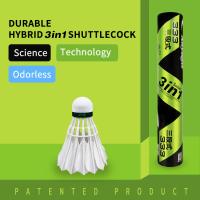 China 3in1 Durable Stable Badminton Duck Feather Shuttlecock For Sports Training for sale