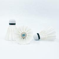 China Fiber Cork 3 In 1 Shuttlecock Hybrid Badminton Shuttlecock Goose Feather for sale