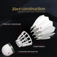 China Natural Goose Badminton Cock Feather Shuttlecocks Durable Shuttlecock Badminton for sale