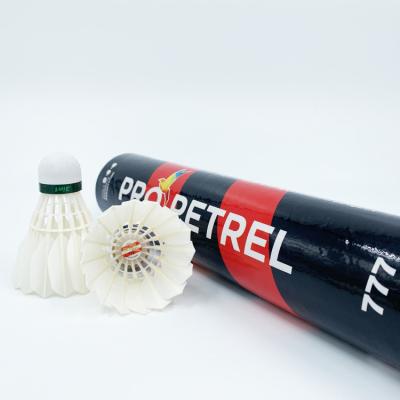 China Durable 3 In 1 Shuttlecock Pro Petrel 777 Duck Feather Shuttle Cock Feather Badminton for sale