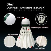 China Durable 3 In 1 Shuttlecock Pro Petrel 777 Duck Feather Shuttle Cock Feather Badminton for sale