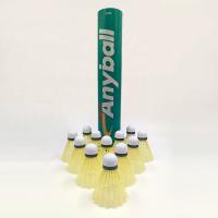 China Custom Nylon Badminton Lining Shuttlecock Plastic Yellow Color 12pcs Tube for sale
