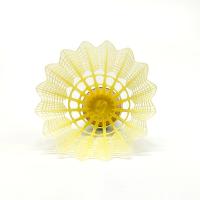 China Custom Nylon Badminton Lining Shuttlecock Plastic Yellow Color 12pcs Tube for sale