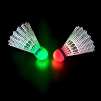 China Colorful Flashing Light LED Badminton Shuttlecock Nylon Leaf for sale