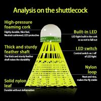China Green Red LED Shuttle Cock Birdie Lighting Nylon LED Badminton Birdies for sale