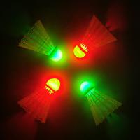 China Lighting Nylon LED Badminton Shuttlecock Green Red Light for sale
