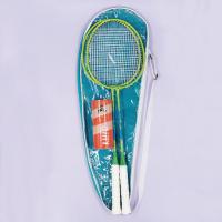 China Durable Badminton Racket Sets Green Yellow Steel Badminton Training Racquet for sale