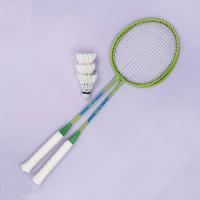 China Durable Badminton Racket Sets Green Yellow Steel Badminton Training Racquet for sale