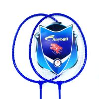 China Blue LightWeight Steel Iron Carbon Fiber Badminton Racket For Training Use for sale