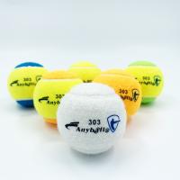 China 65mm Colored Tennis Ball Coarse Cotton Cloth Polyester Rubber Tennis Balls for sale