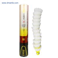 China Training Goose Feather Shuttles 3in1 Feather Shuttlecock Badminton Fluorescent Yellow for sale