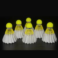 China Colorful Yellow Badminton Synthetic Shuttlecock Natural High Grade Goose Feather for sale