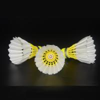 China Colorful Yellow Badminton Synthetic Shuttlecock Natural High Grade Goose Feather for sale
