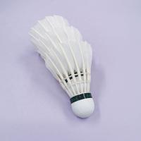 China 2 Layer Shuttlecock Feathers Bird Badminton PU Head Cork Durable Shuttlecock for sale