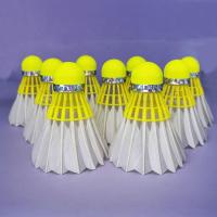China Yellow Badminton Training Shuttlecock Goose Flex Feather Stable Badminton Outdoor Shuttle for sale