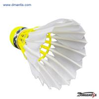 China Fluorescent Yellow D51 3in1 12PCS in Pack Stable and Sturdy High Speed for Training Goose Feather Badmi for sale