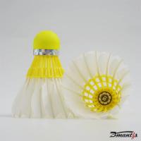 China 3in1 Factory Supply Class a Goose Feather Shuttlecock Yellow Color Most Durable Stable Dmantis D51 for sale