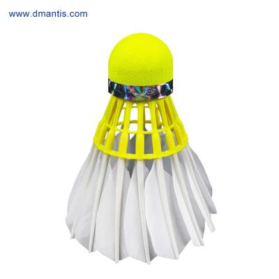 China Dmantis 3in1 High Quality Model D51 Yellow Cock Goose Feather Shuttlecock Badminton for sale