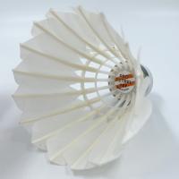 China 12Pcs Pro Petrel 757 3in1 Training Shuttlecocks Goose Feather Birdies Natural Birdie for sale