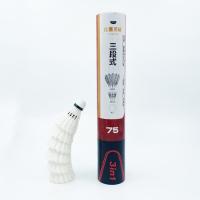 China Dmantis 12PCS D75 3in1 Competition Training Badminton Shuttlecocks Birdies Durable Duck Feather Badmint for sale