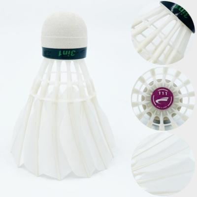 China Stable Durable White Goose Feather Badminton Shuttlecocks Anyball 111 for sale